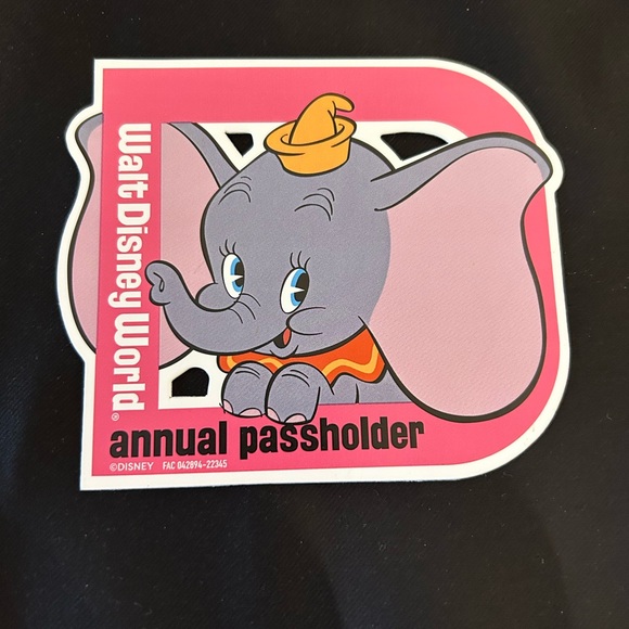 Disney | Other | Disney Dumbo Pink And Gray Passholder Sticker | Poshmark